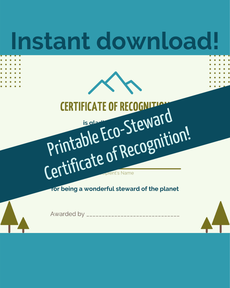 Printable Eco-Steward Certificate of Recognition